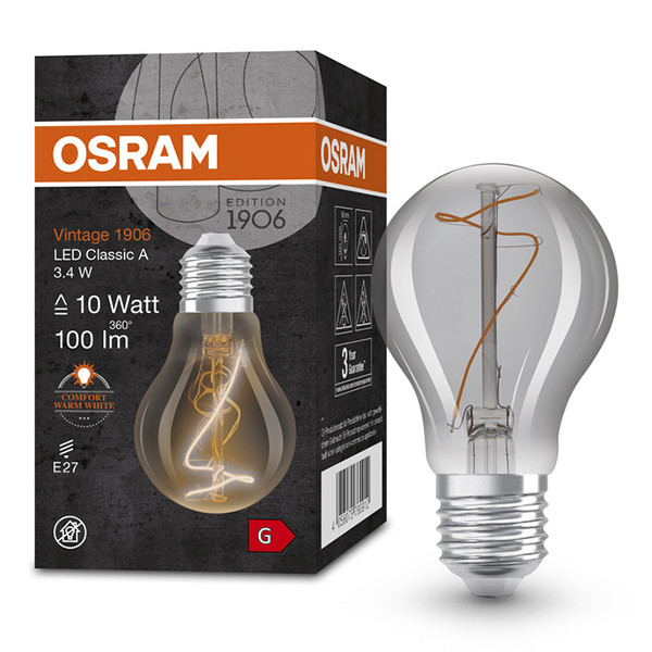 Osram LED lamp E27 | Peer A60 | Vintage 1906 | Filament | Smoke | 1800K 3.4W (10W) Osram 123led.nl
